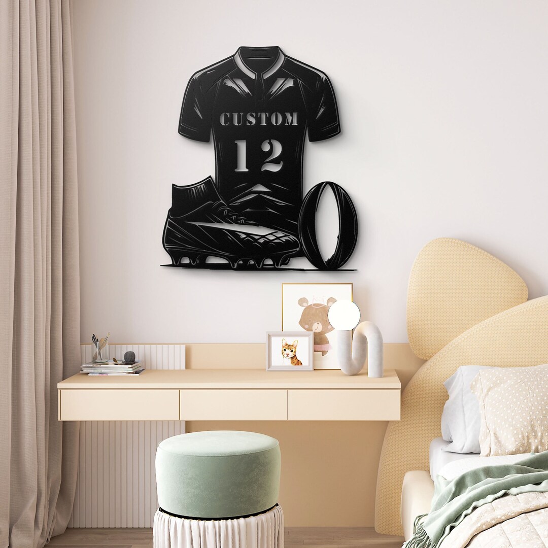 Custom Rugby Jersey Metal Wall Art Personalized Rugby Decor, Gift for ...