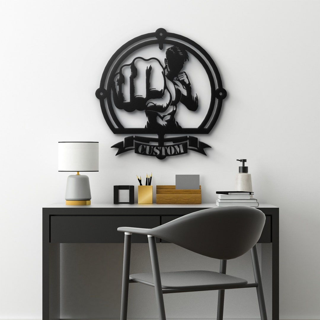 Custom Boxer Metal Wall Art - Personalized Sports Decor - Boxing Gift ...