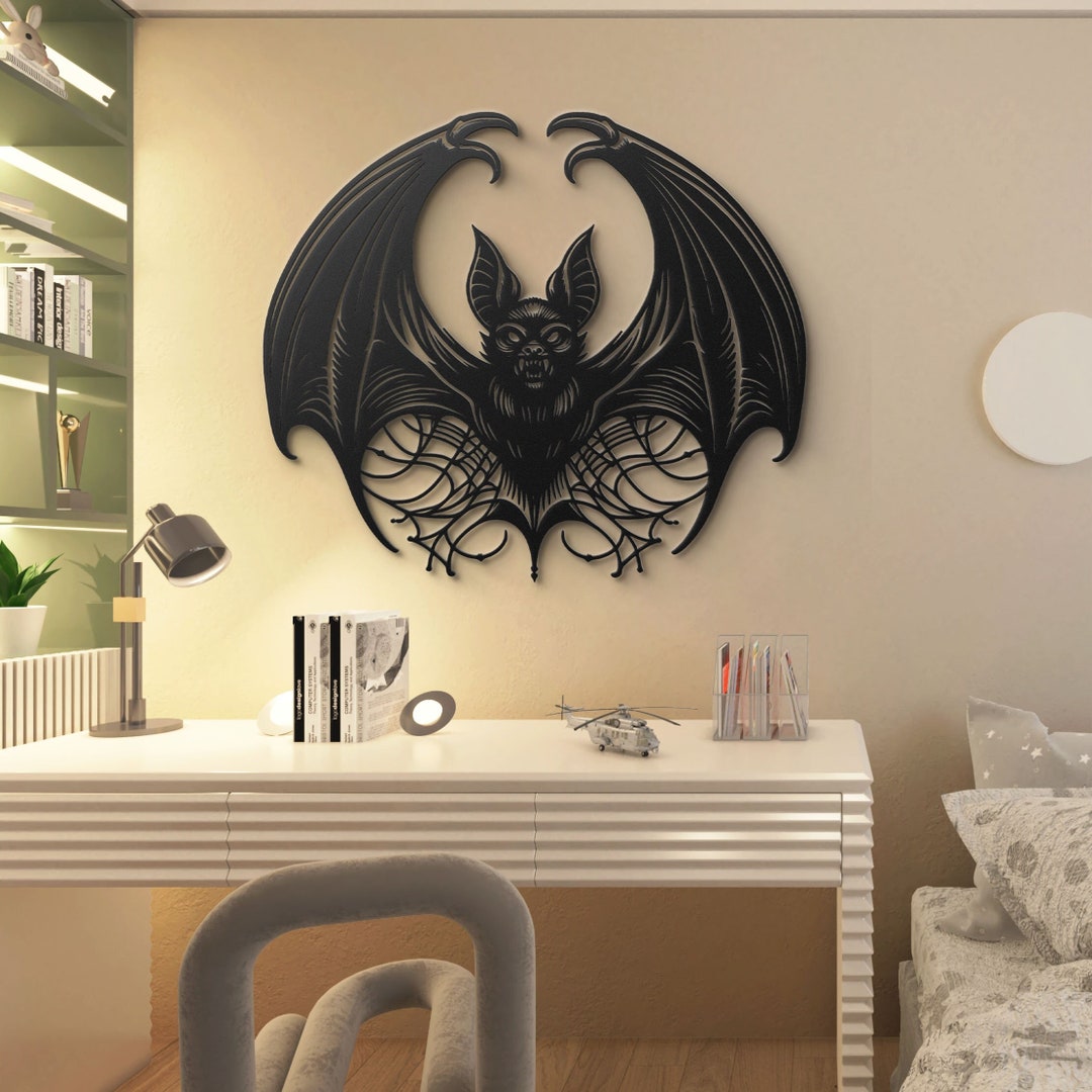 Fierce Bat Wings Metal Wall Art Sinister Gothic Decor, Vampire Bat ...