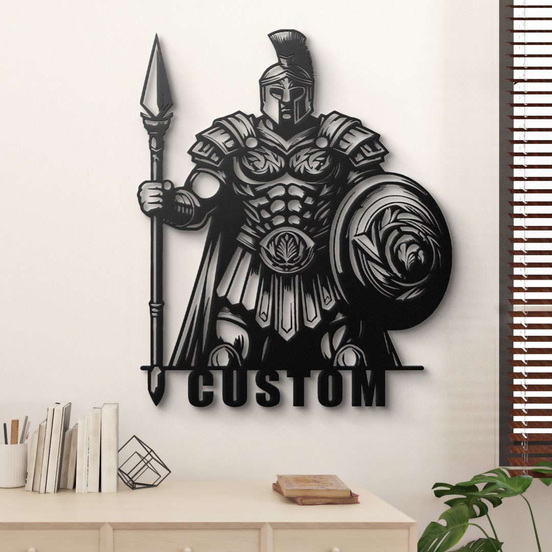 Custom Spartan Warrior Metal Wall Art | Personalized Metal Decor ...