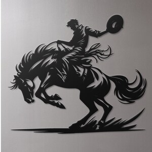 Cowboy & Horse Metal Wall Art Rustic Western Rodeo Decor - Etsy