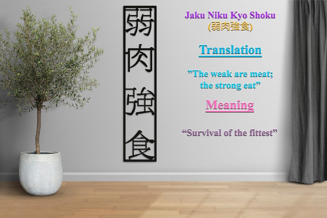 Kanji Metal Wall Art Kanji Wall Decor Japanese Idiom Art Kanji Wall ...