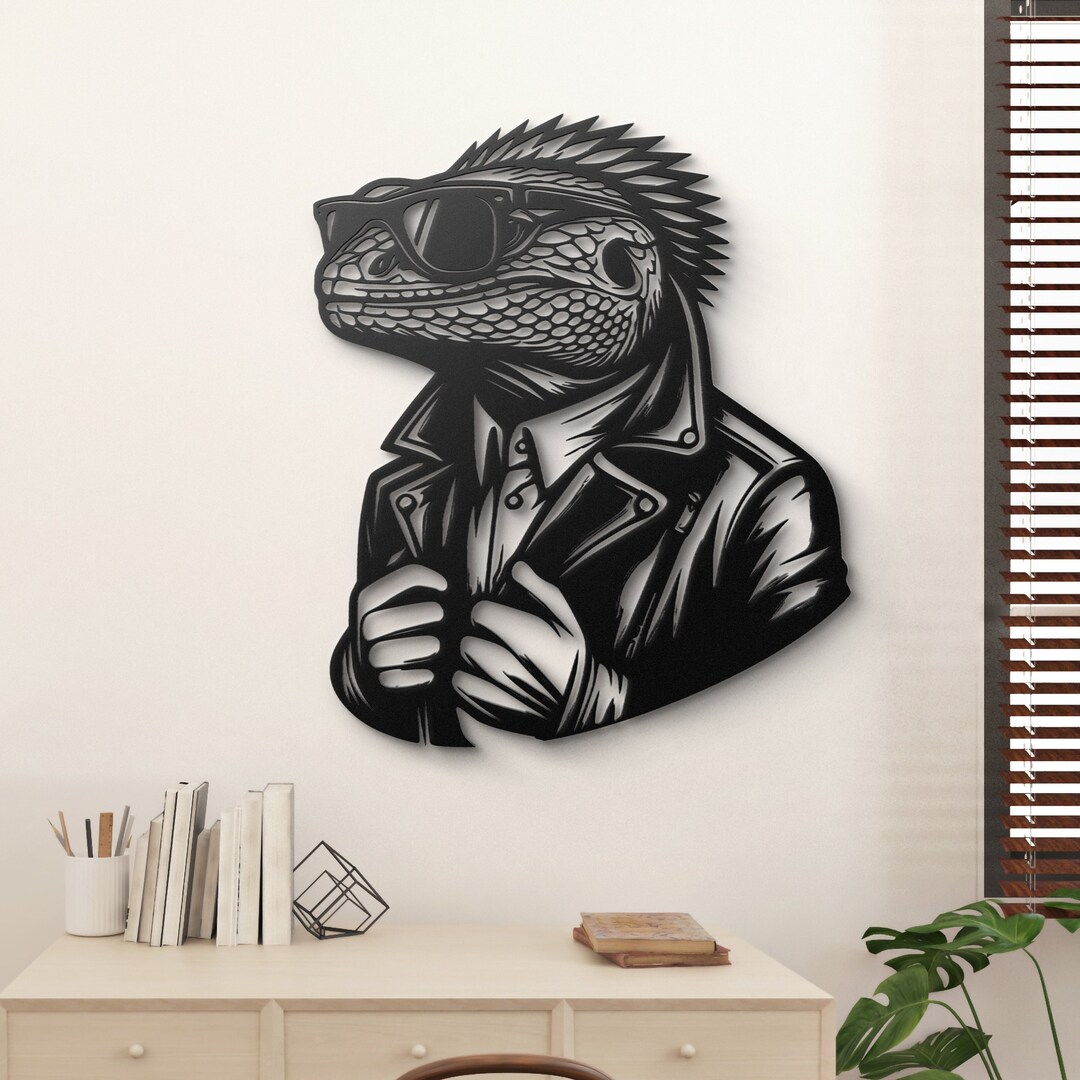 Cool Iguana Wall Art | Metal Lizard Decor | Trendy Reptile Home Decor ...