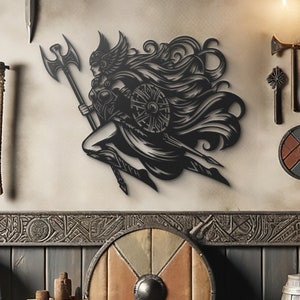 Vivid Valkyrie Metal Wall Art Striking Norse Warrior Design Perfect ...