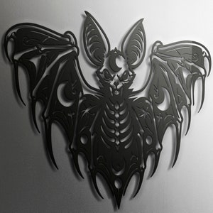 Bat Skeleton Metal Wall Art – Spooky Gothic Decor, Halloween Inspired ...