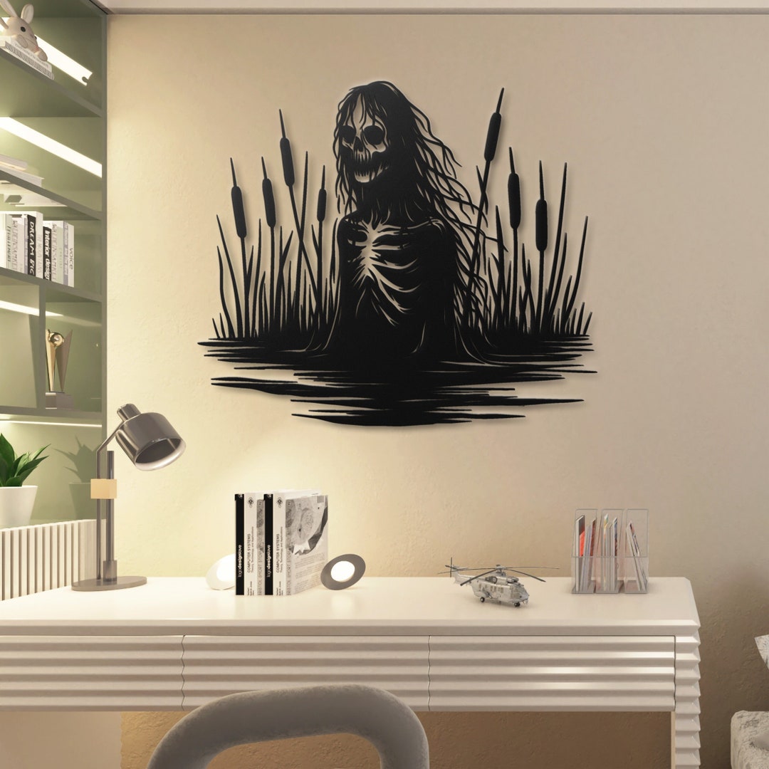 Haunting Swamp Skeleton Metal Wall Art - Spooky Gothic Decor - Etsy