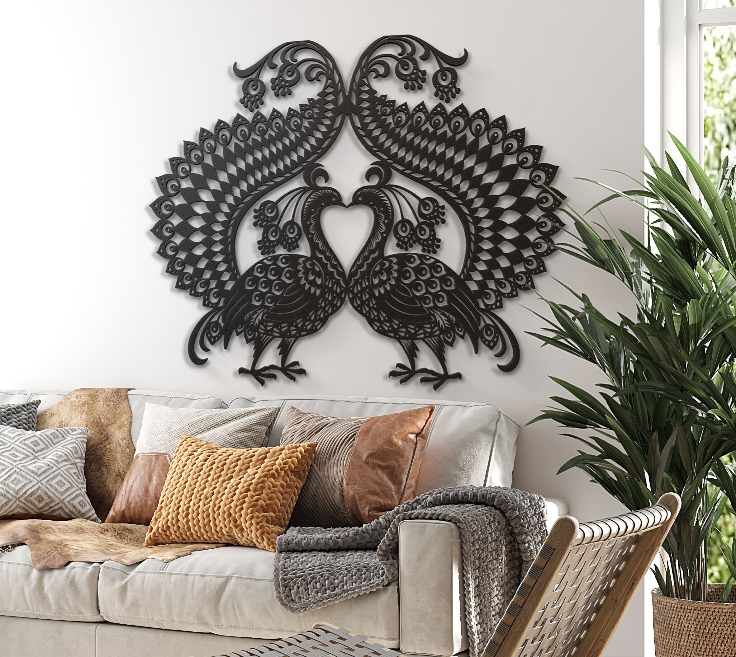 Metal Peacock Wall Art Animal Wall Decor Peacock Decor Elegant - Etsy
