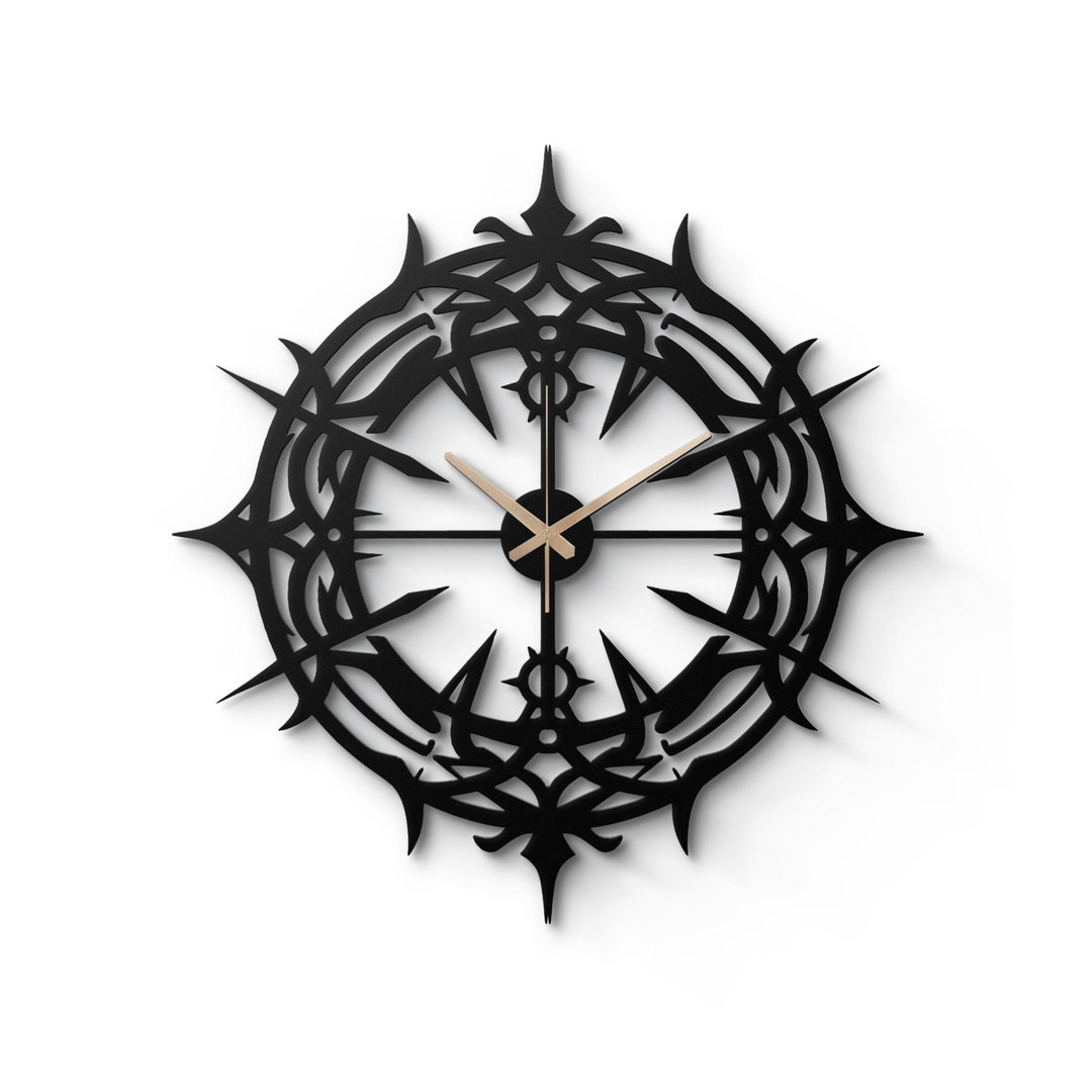 Gothic Thorn Metal Wall Clock Dark Elegance Decor - Etsy