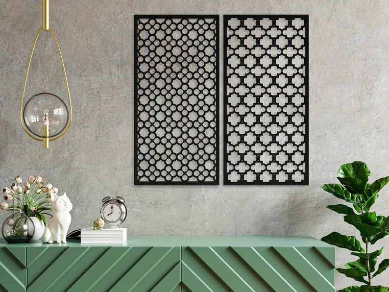 Repetitive Geometric Patterns Metal Wall Panel Repeating - Etsy