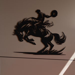 Cowboy & Horse Metal Wall Art Rustic Western Rodeo Decor - Etsy