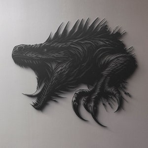 Fierce Lizard Metal Wall Art - Dynamic Lizard Silhouette - Modern Home ...