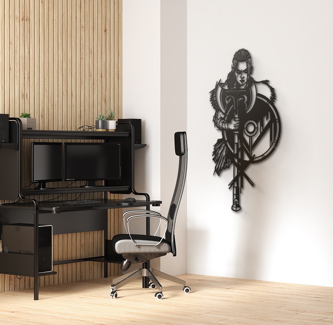 Metal Valkyrie Wall Art Viking Wall Decor Game Room Decor Man Cave Wall ...