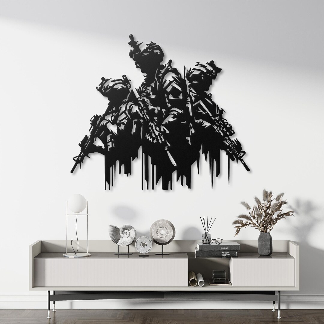 Soldiers Metal Wall Art Military Design Bold Patriotic Home Decor - Etsy