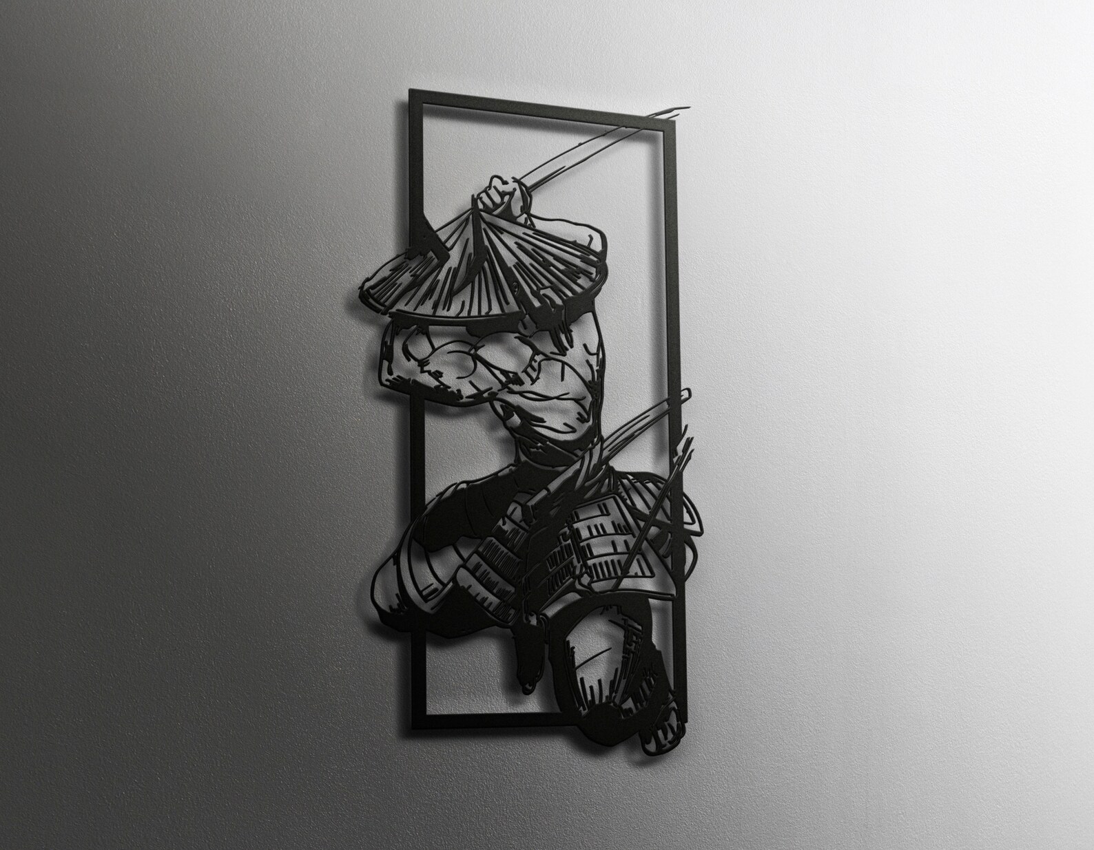 Metal Samurai Wall Art Samurai Warrior Art Game Room Wall - Etsy