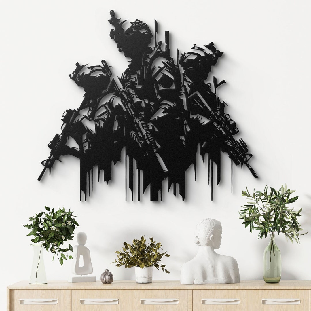 Soldiers Metal Wall Art Military Design Bold Patriotic Home Decor - Etsy