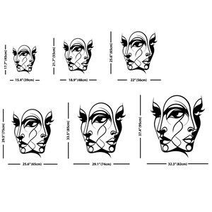 Abstract Faces Metal Wall Art | Modern Double Face Wall Decor | Unique ...