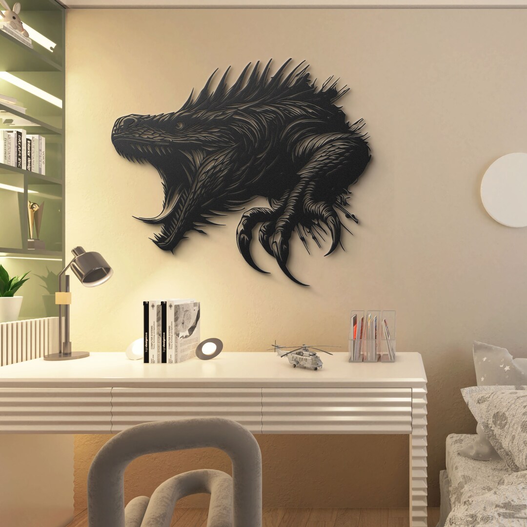 Fierce Lizard Metal Wall Art - Dynamic Lizard Silhouette - Modern Home ...