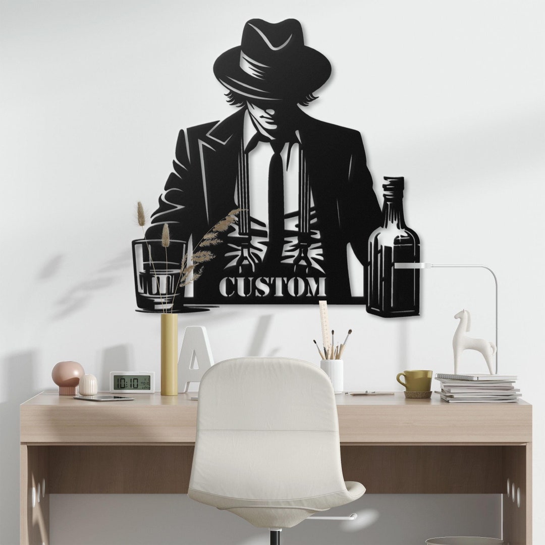 Custom Gangster Metal Wall Art, Vintage Mobster Decor, Personalized ...