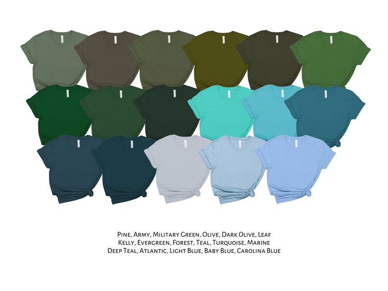 Bella Canvas 3001C Mockup Bundle All Colors Transparent - Etsy