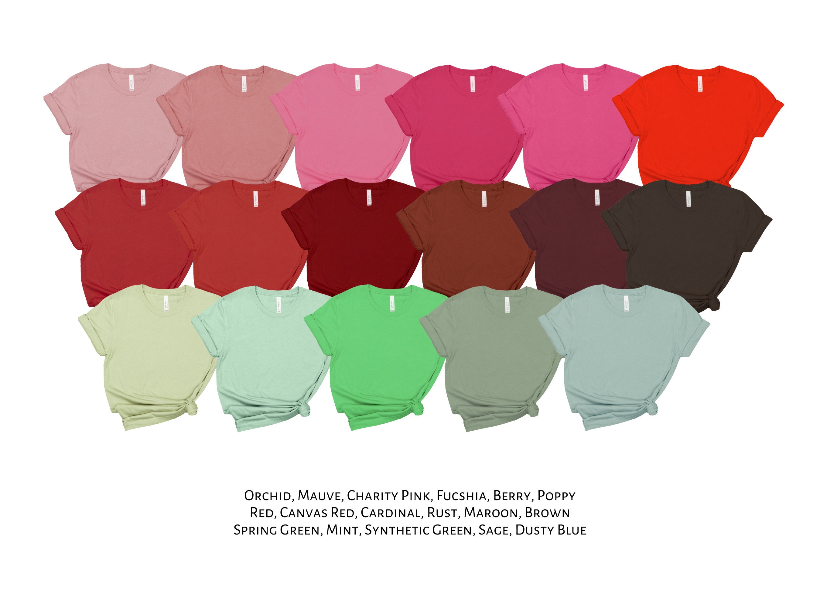 Bella Canvas 3001C Mockup Bundle All Colors Transparent - Etsy