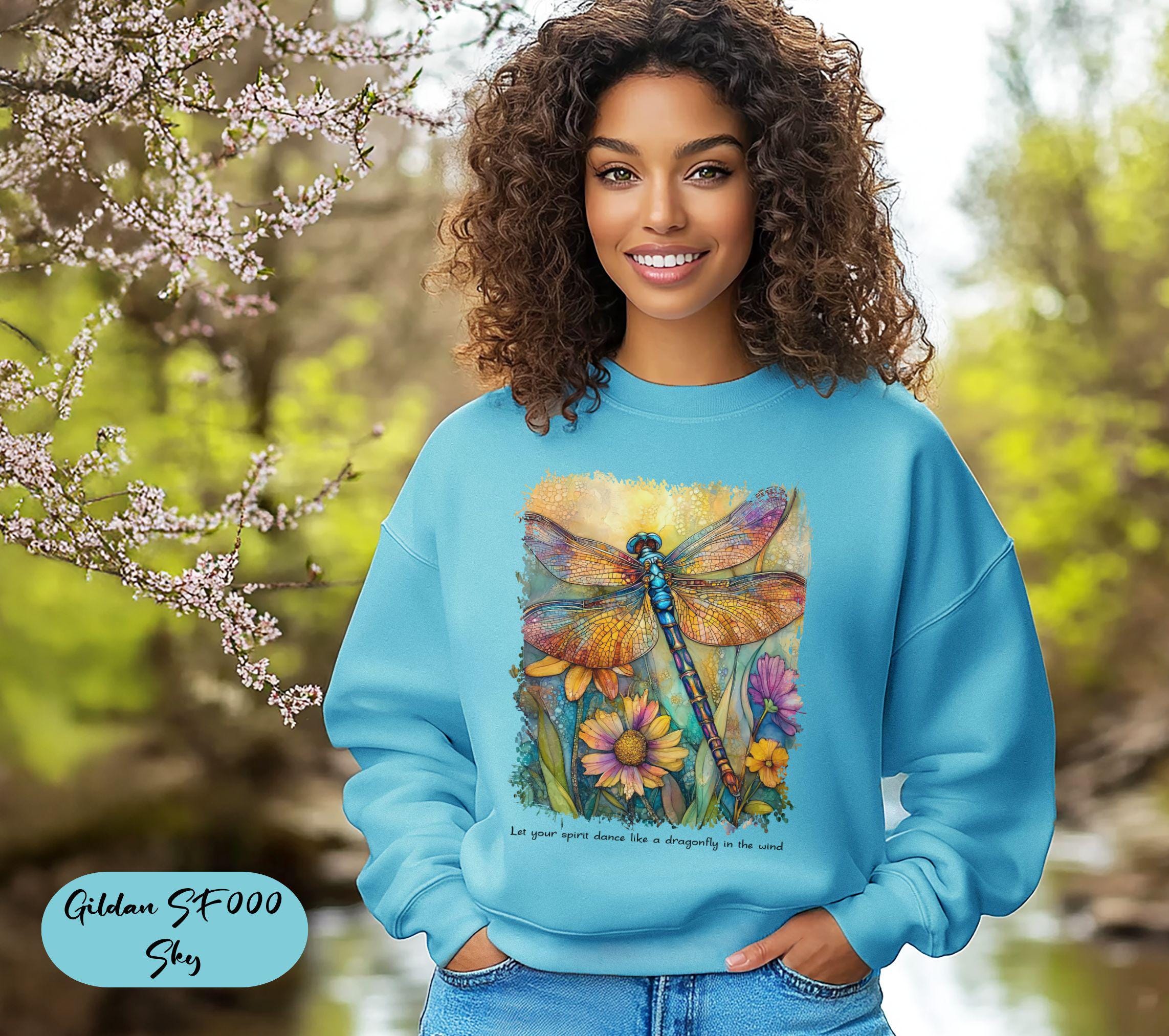 Dragonfly Floral Sweatshirt,boho Dragonfly Sweater,nature Lover Sweater ...