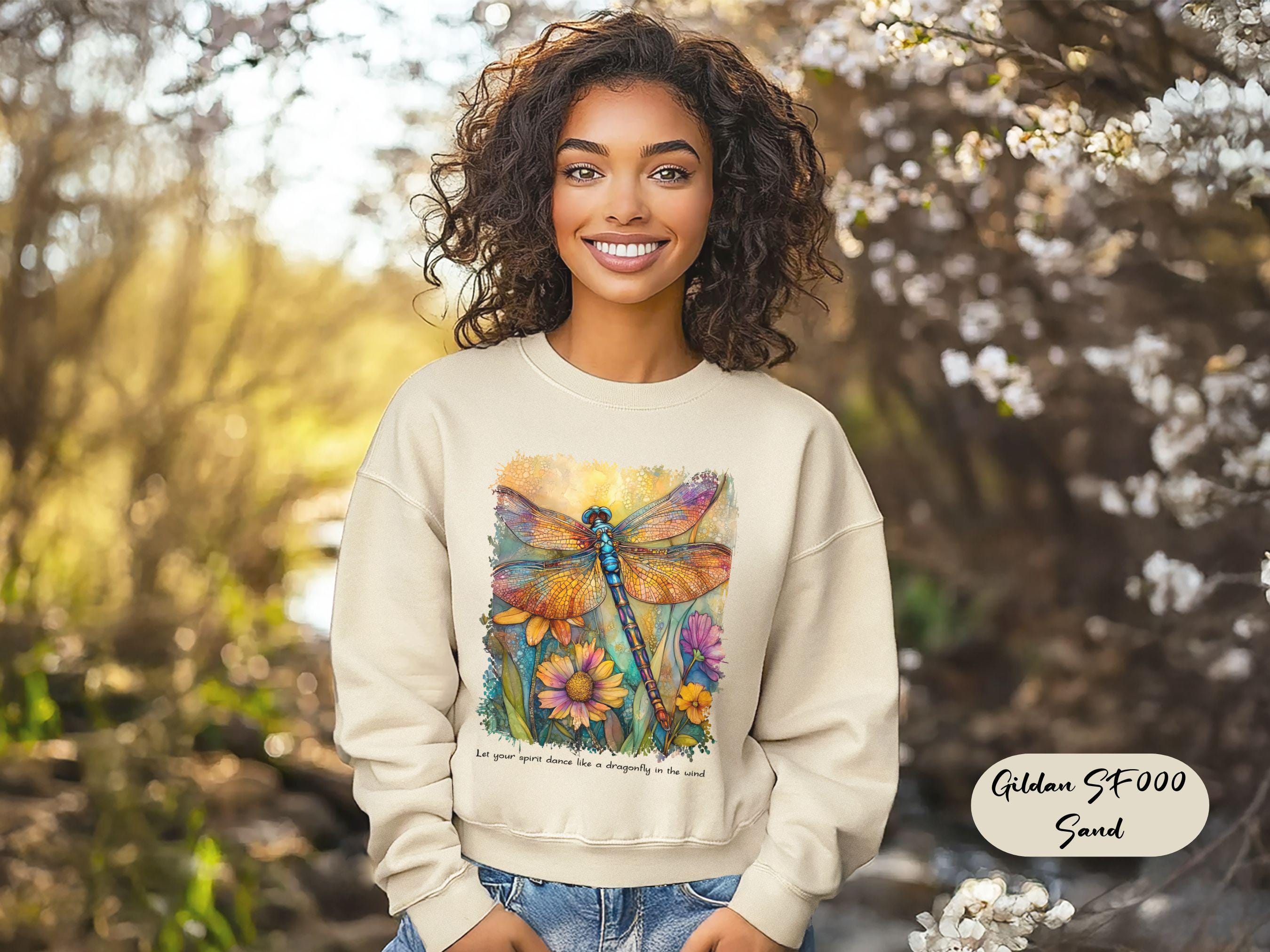 Dragonfly Floral Sweatshirt,boho Dragonfly Sweater,nature Lover Sweater ...