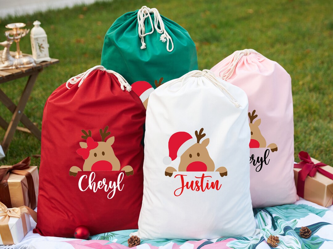 Personalized Santa Sack,christmas Bags With Name,christmas Gift Bags ...