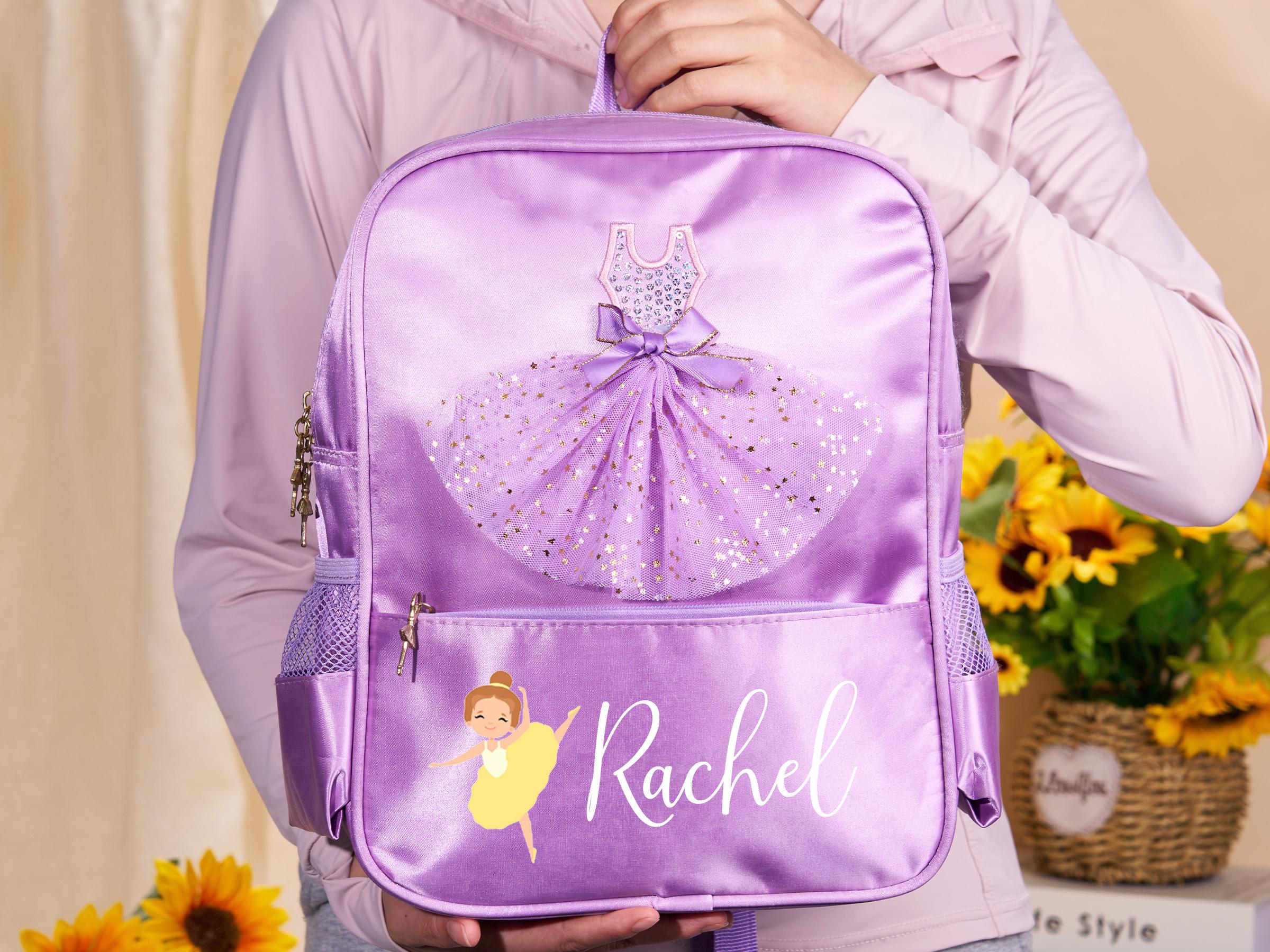 Personalized Monogrammed Dance Duffel Bag Name Ballerina Nylon Backpack ...