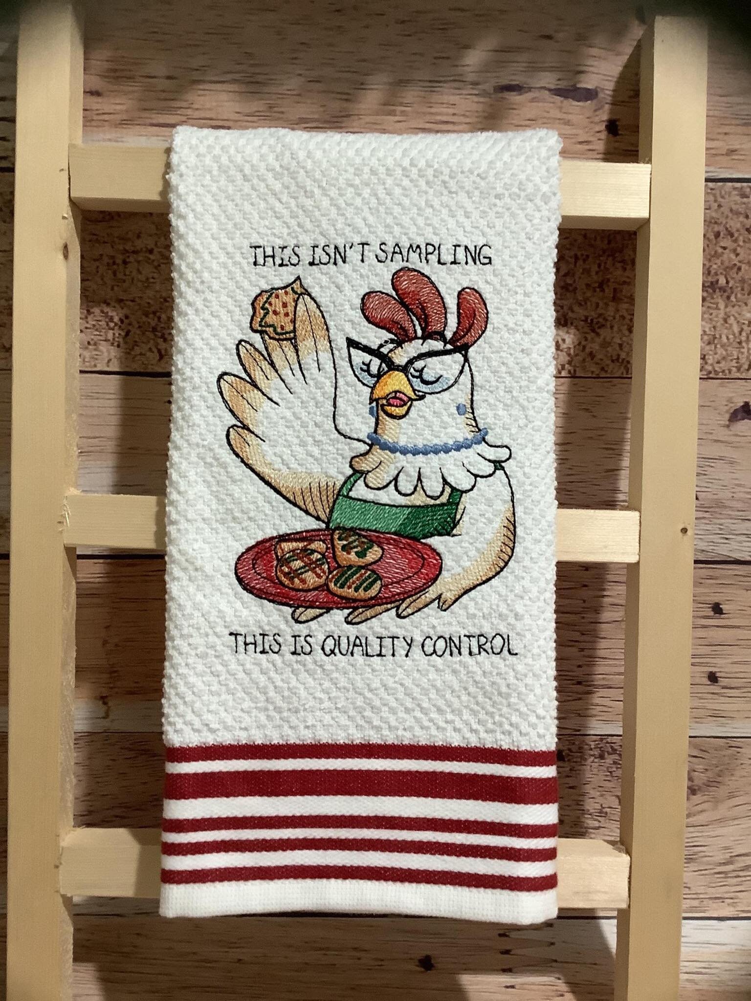 This Isn't Sampling This is Quality Control Chicken Embroidered Kitchen ...