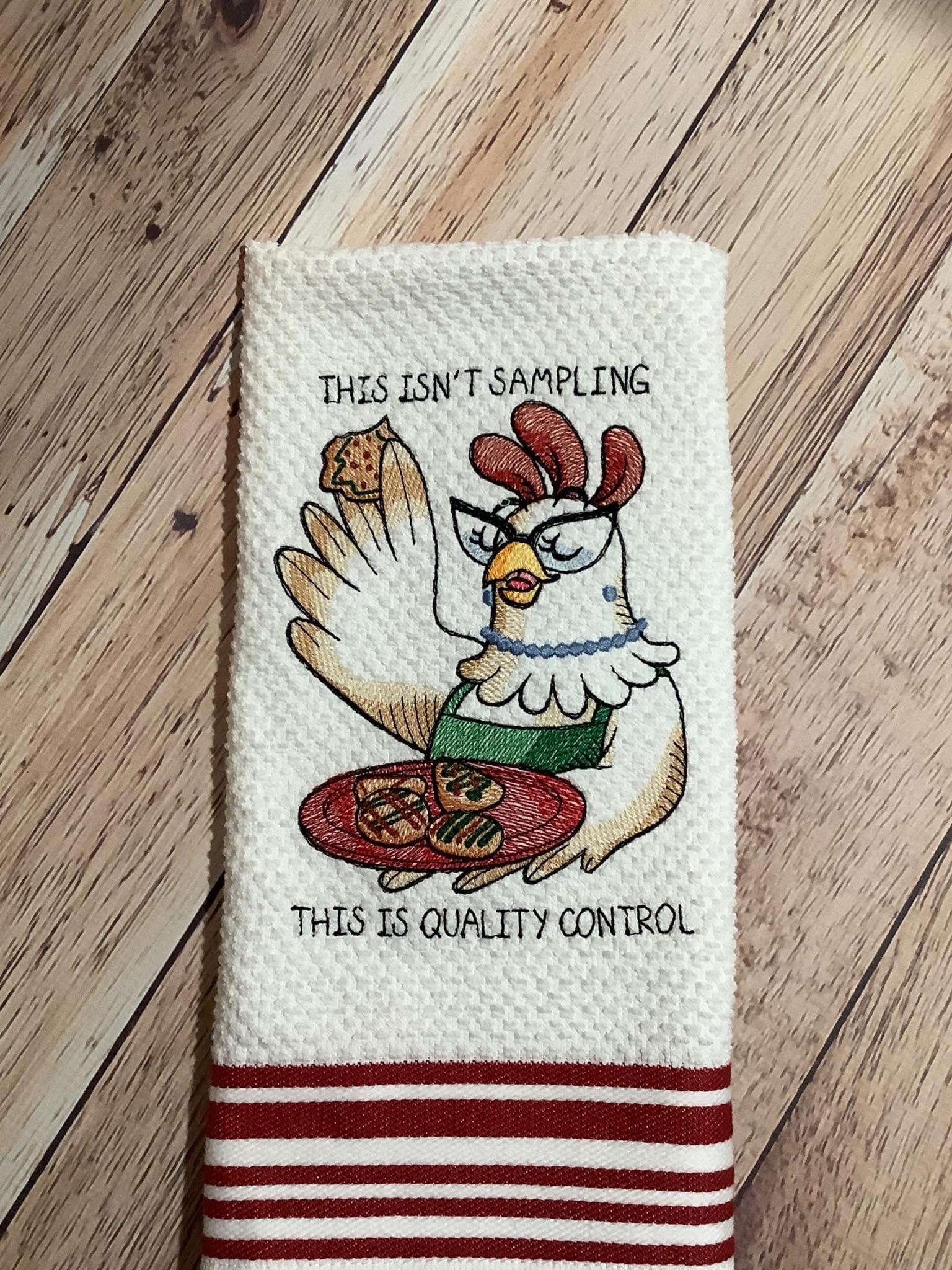 This Isn't Sampling This is Quality Control Chicken Embroidered Kitchen ...