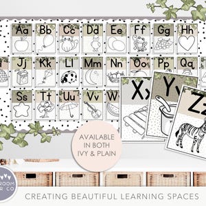 BOHO FARMHOUSE Alphabet Posters, Classroom Letters Display, Letter ...