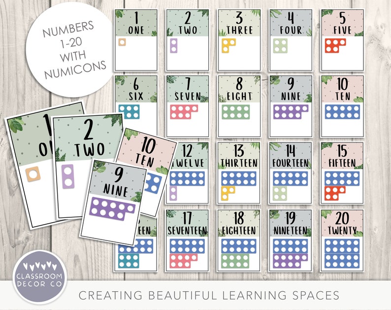 PLANTS & FOLIAGE Number Posters, Tens Frames Number Posters, Numicon ...