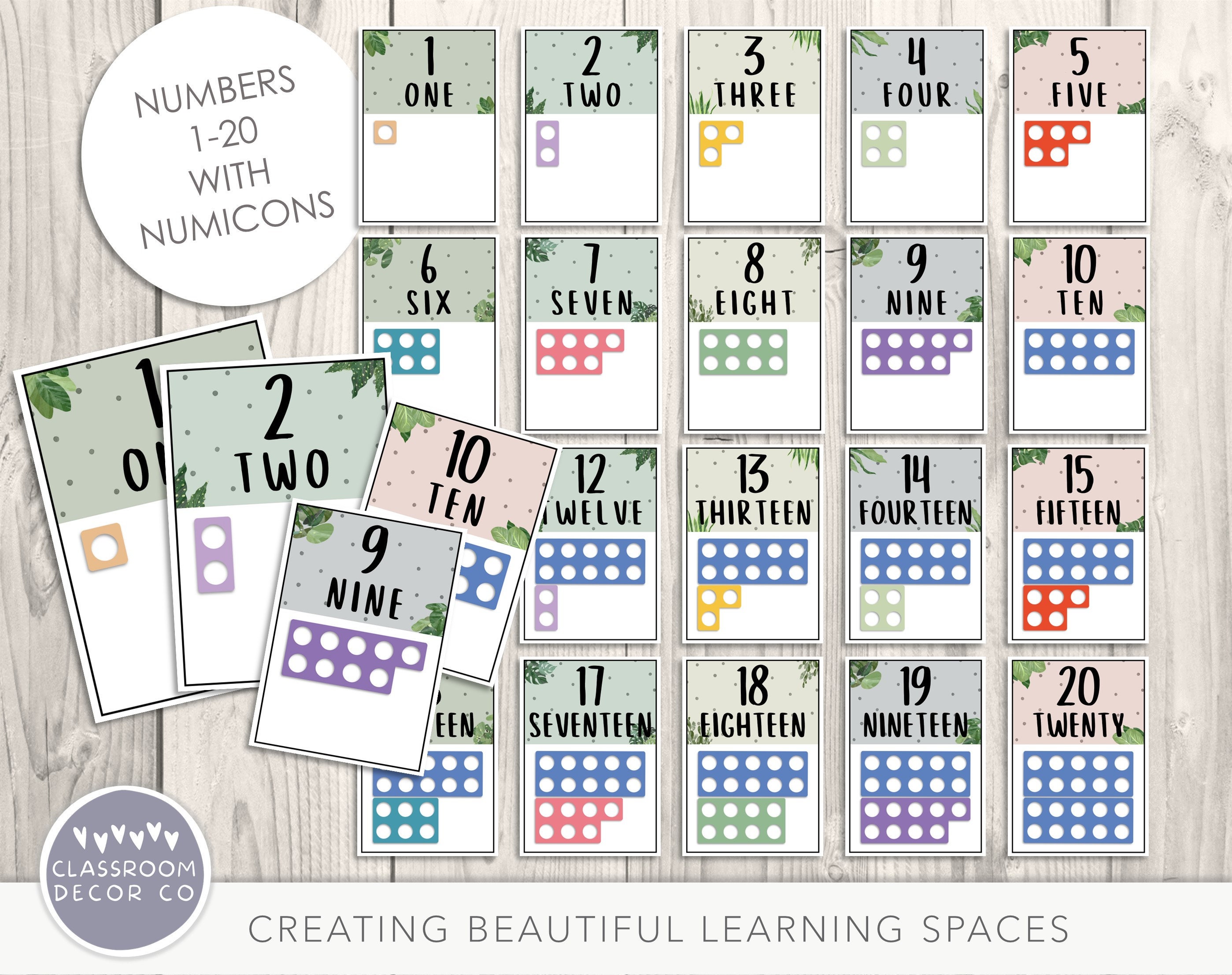 PLANTS & FOLIAGE Number Posters, Tens Frames Number Posters, Numicon ...