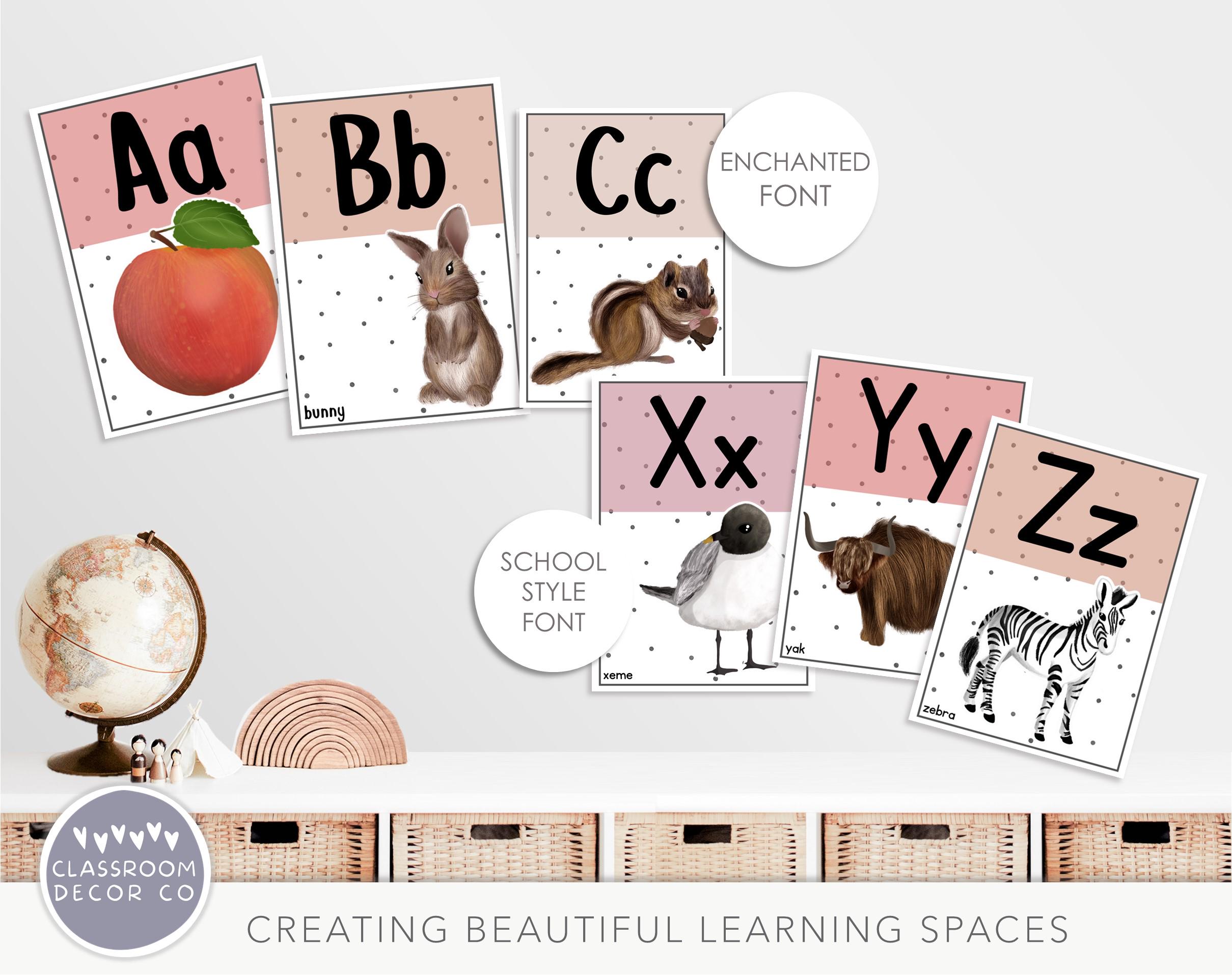 ENCHANTED FOREST Alphabet Posters, Classroom Letters Display, Letter ...