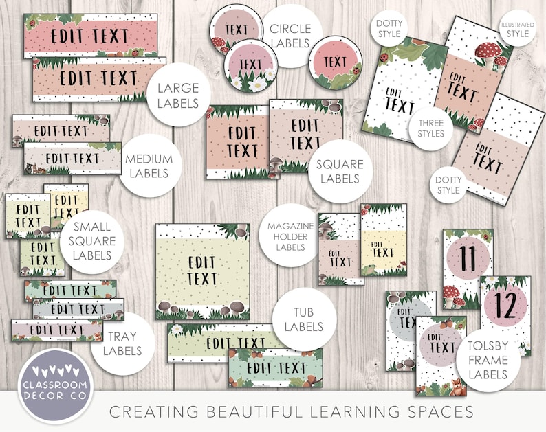 ENCHANTED FOREST Storage Label Bundle, Classroom Organization Labels ...