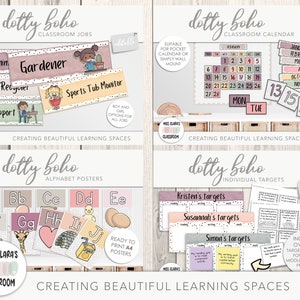 DOTTY BOHO Complete Classroom Display Label Bundle Neutral - Etsy