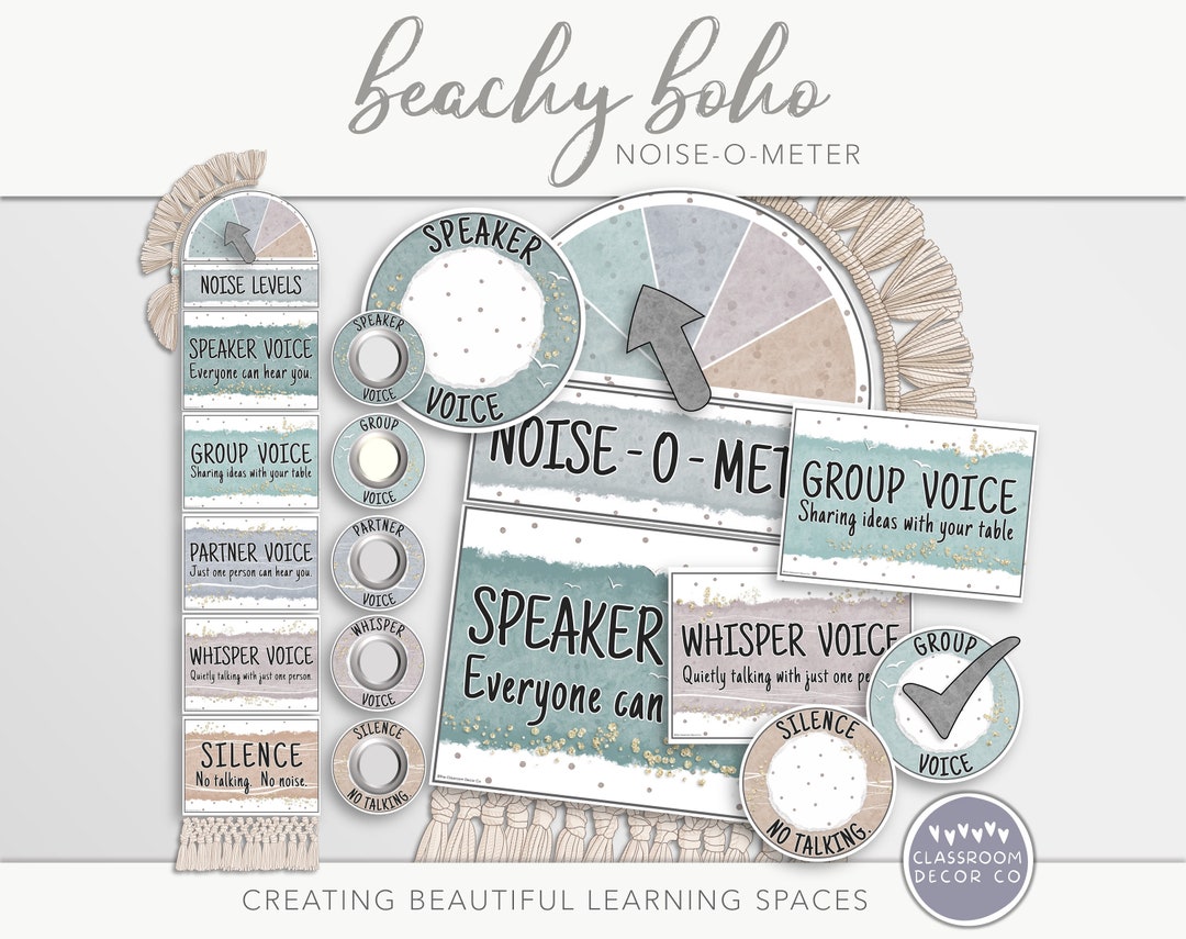 BEACHY BOHO Noise-o-meter Voice Noise Level Display Neutral - Etsy