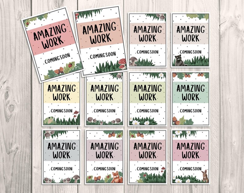 ENCHANTED FOREST Coming Soon Posters, Rustic Woodland Plants Classroom ...