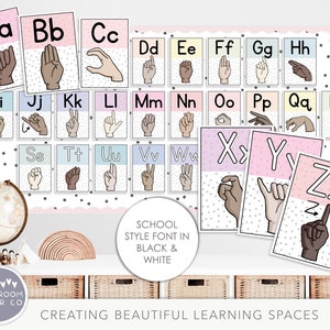 PASTEL CUTIE American Sign Language Posters, ASL Display, Inclusive ...