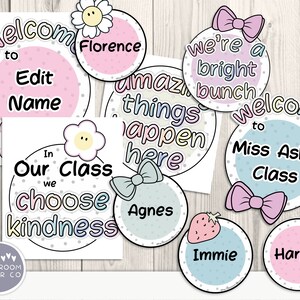 PASTEL CUTIE Classroom Door Display, Customizable Display, Welcome to ...