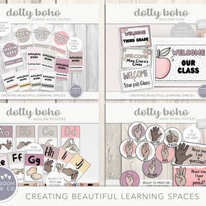 DOTTY BOHO Complete Classroom Display Label Bundle, Neutral Classroom ...