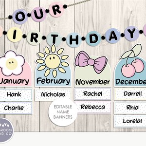 PASTEL CUTIE Illustrated Birthday Display, Celebration Classroom ...