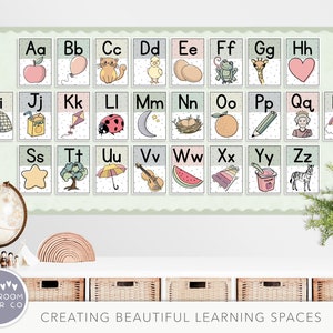 PLANTS & FOLIAGE Alphabet Posters, Classroom Letters Display, Letter ...