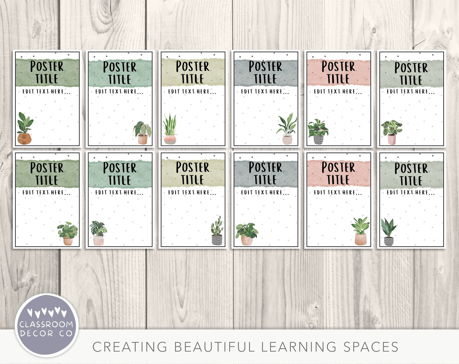 PLANTS & FOLIAGE Editable Classroom Posters Modern Plants - Etsy