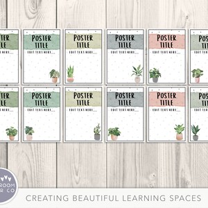 PLANTS & FOLIAGE Editable Classroom Posters, Modern Plants Classroom ...