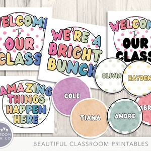 POLKA DOTS ‘BRIGHTS’ Classroom Door Display, Customizable Display ...