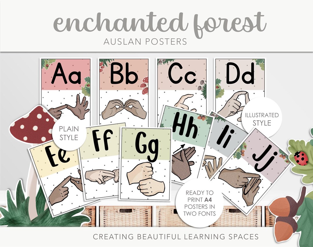 ENCHANTED FOREST AUSLAN Sign Language Posters, Australian Sign Language ...