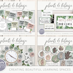 Plants & Foliage Complete Classroom Display Bundle | Natural Boho ...