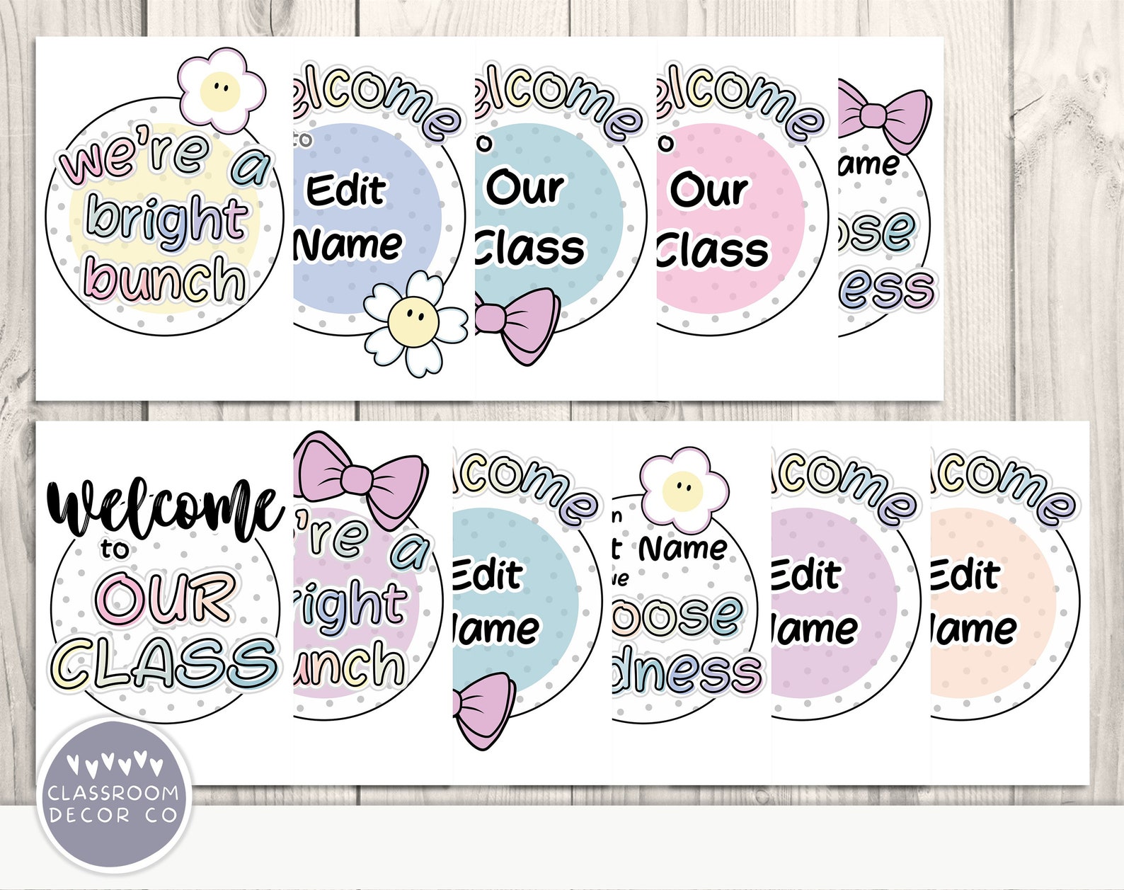 PASTEL CUTIE Classroom Door Display, Customizable Display, Welcome to ...