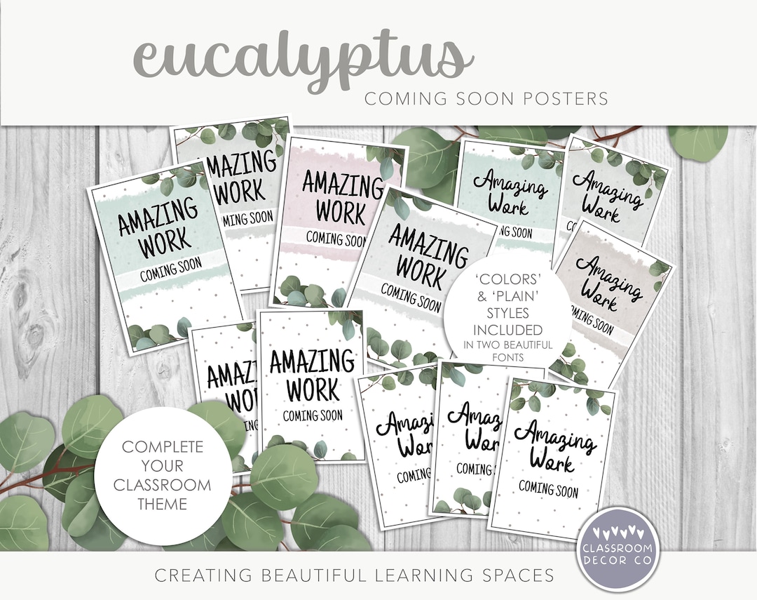 EUCALYPTUS Coming Soon Posters, Modern Plants Classroom Display Decor ...